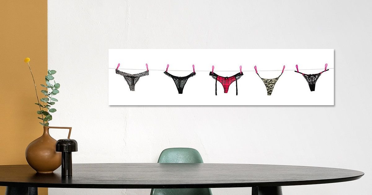 String Thongs On The Clothesline By Günter Albers On Canvas Poster